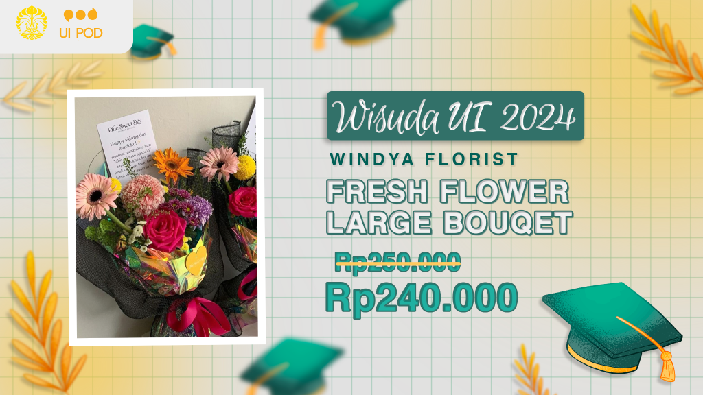 Large Fresh Flower Graduation Hand Bouquet | Bunga Wisuda Windya Florist